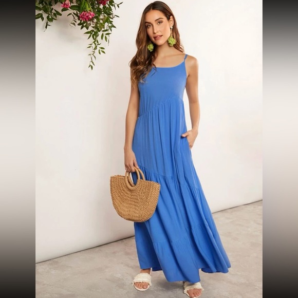 SHEIN | Dresses | New Shein Emory Rose Sleeveless Cami Tank Maxi Dress ...